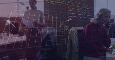 Image Of Data Processing And Diagrams Over Diverse Colleagues