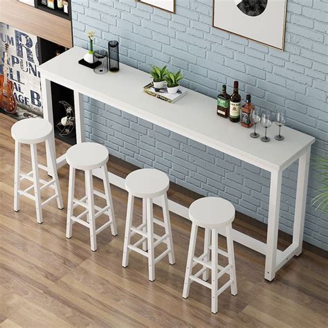 55 Modern High White Bar Table With Golden Double Pedestal Homary Artofit