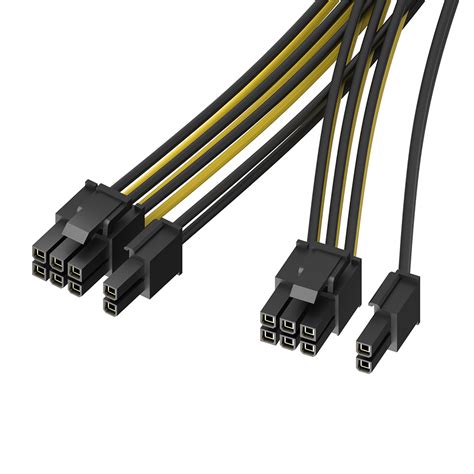Pcie 8 Pin To Dual Pcie 6 2 Pin Splitter Cable 6 Pack Akasa