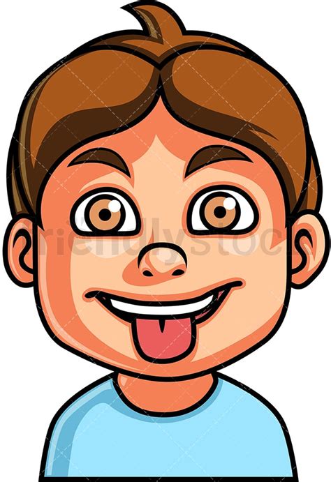Little Boy Mocking Face Cartoon Vector Clipart Friendlystock