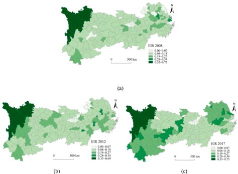 Spatial Distribution Of The Elr Index In The Yreb In A 2008 B