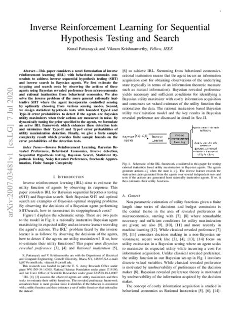 Pdf Inverse Reinforcement Learning For Sequential Hypothesis Testing