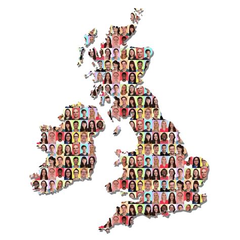 Premium Photo Great Britain And Ireland Map Multicultural Group Of