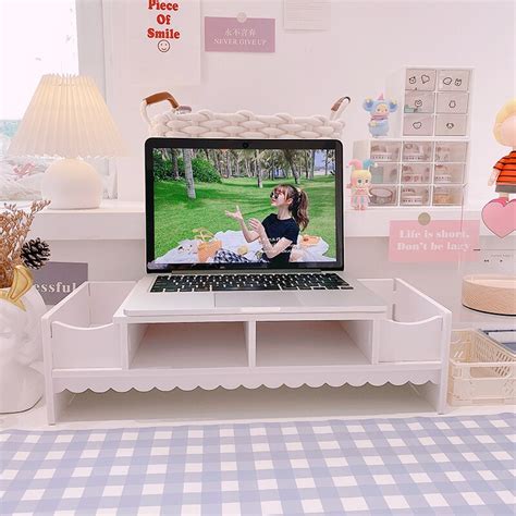 Cute Cartoon Wooden Desktop Cabinet Computer Shelf Vicedeal
