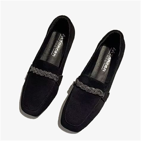 Mocassin En Daim élégant Avec Chaine à Strass • Mon Mocassin