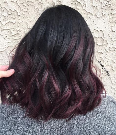 50 Shades Of Burgundy Hair Color For 2026 Black Hair With Wine Highlights Wine Color