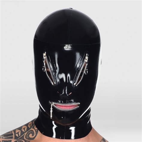 Fully Enclosed Latex Bondage Hood With Zipper Restraint Bdsm Premium