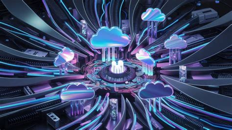 Abstract Cloud Computing Data Center Network High Quality Image Stock