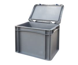 Prime Economy Range Euro Container Cases Grey Boxes With Hinged Lids