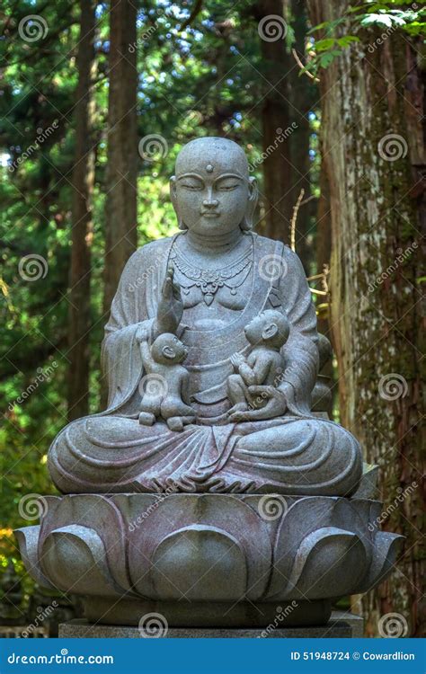 Japanese Buddha Statues Jizo Bodhisattva At Koyasan Mt Koya Stock
