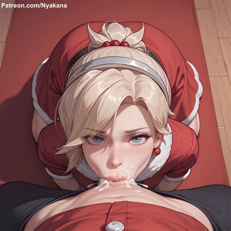 Rule 34 Ai Generated Blonde Hair Blowjob Blue Eyes Christmas Outfit Cum Cum In Mouth