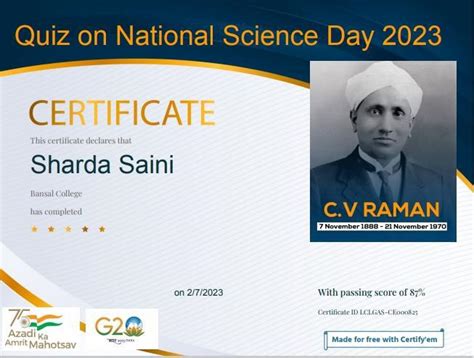 Quiz Onnational Science Day 2023 Free With Certificate