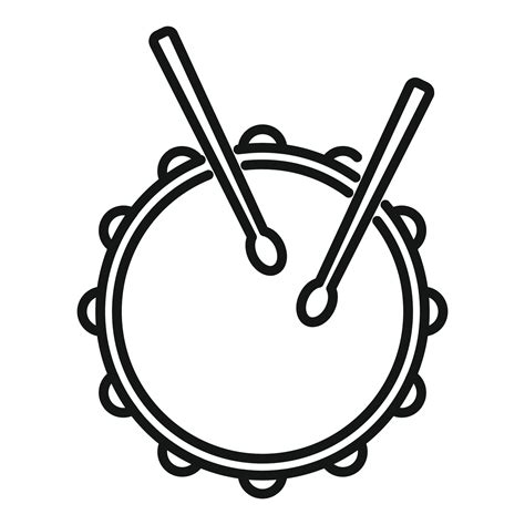 Jazz Drum Icon Outline Vector Music Instrument 14837673 Vector Art At
