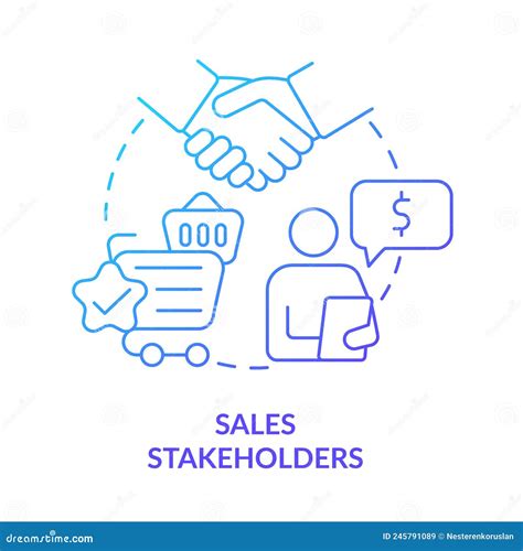 Sales Stakeholders Blue Gradient Concept Icon Stock Vector Illustration Of Organization Party
