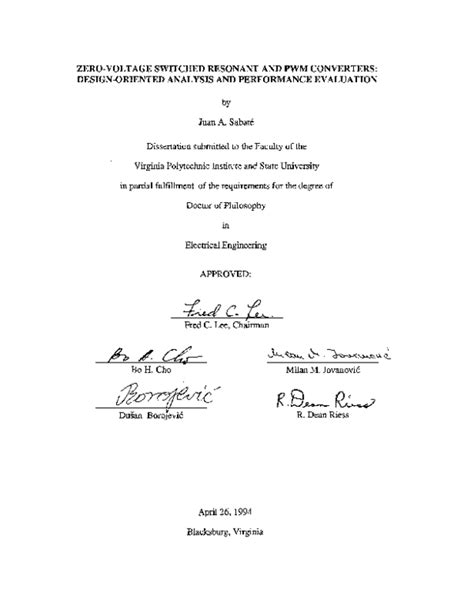 Pdf Zero Voltage Switched Resonant And Pwm Converters Design Oriented Analysis And