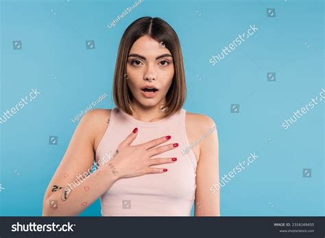 Woman Hand Chest Shocked Over 2 299 Royalty Free Licensable Stock