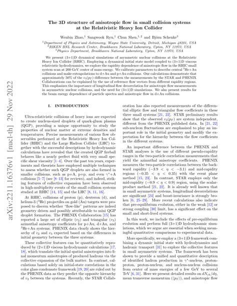 Pdf The 3d Structure Of Anisotropic Flow In Small Collision Systems