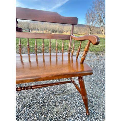 Ethan Allen Baumritter Maple Deacons Bench Chairish