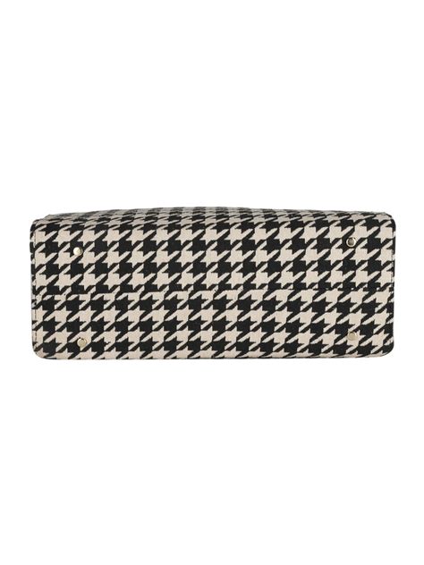 Houndstooth Black Tote Bag Perfect Tote For Office And Travel Miniwesst