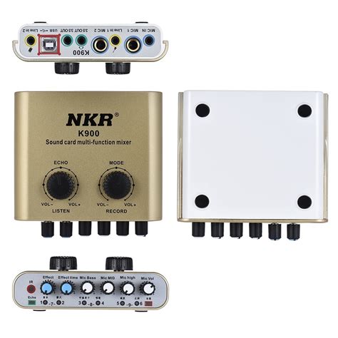 Multifunctional Digital USB Audio Mixer External Sound Card Network Online Recording Singing