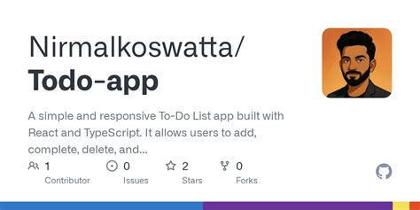 Github Nirmalkoswattatodo App A Simple And Responsive To Do List