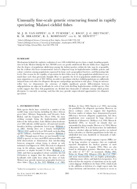 Pdf Unusually Fine Scale Genetic Structuring Found In Rapidly