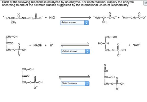 solved each of the following reactions is catalyzed by an