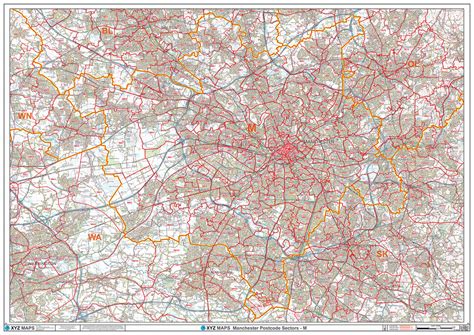 Manchester Postcode Map M Postcode Map Map Logic