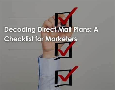 Nahan On Linkedin Decoding Direct Mail Plans A Checklist For