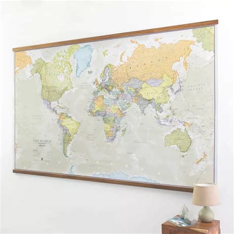Laminated World Maps Poster