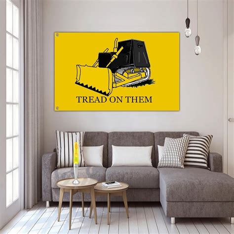 Tread On Them Flag Killdozer Flag 3x5 Ft Funny Man Cave Wall Banner For