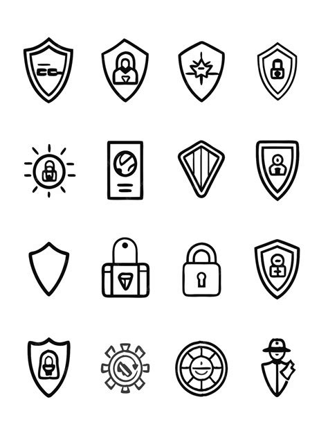 Premium Vector A Collection Of Icons Including A Shield A Key And A Key