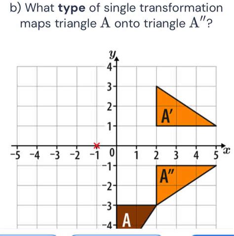 solved b what type of single transformation maps triangle a onto