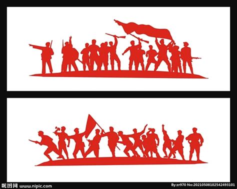 红军剪影 战士剪影 花瓣网