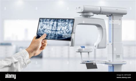3d Rendering Hospital Room With Dentist Analyze Digital X Ray Film From