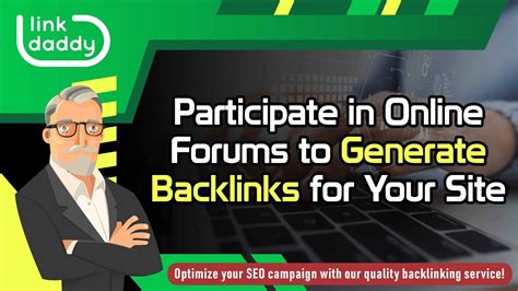 Participate In Online Forums To Generate Backlinks For Your Site Youtube