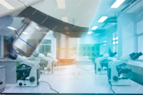 Premium Photo Digital Composite Image Of Microscope In Laboratory