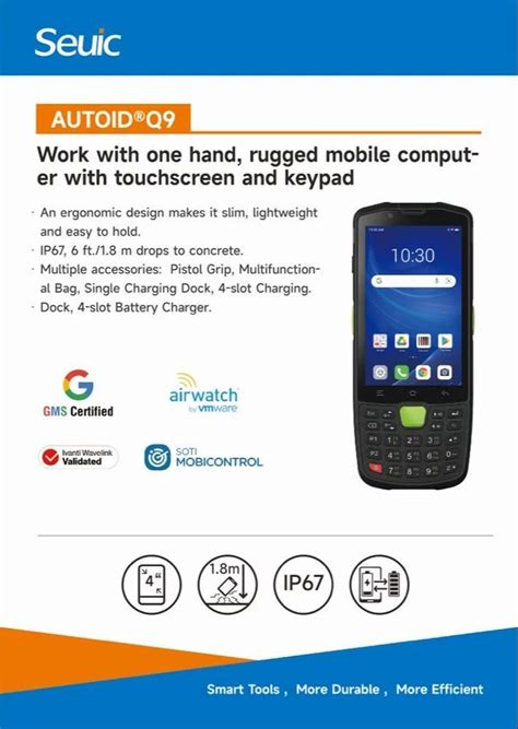 Wireless Q9 Barcode Portable Data Terminal For Warehouse Mobility At