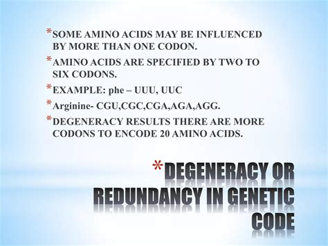 Degeneracy In Genetic Code Pptx