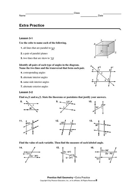 Extra Practice 1 Pdf Geometry Euclidean Geometry