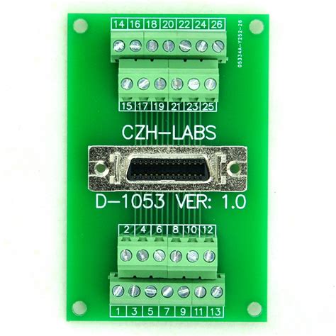 Czh Labs 26 Pin 005 Mini D Ribbonmdr Female Breakout Board Scsi