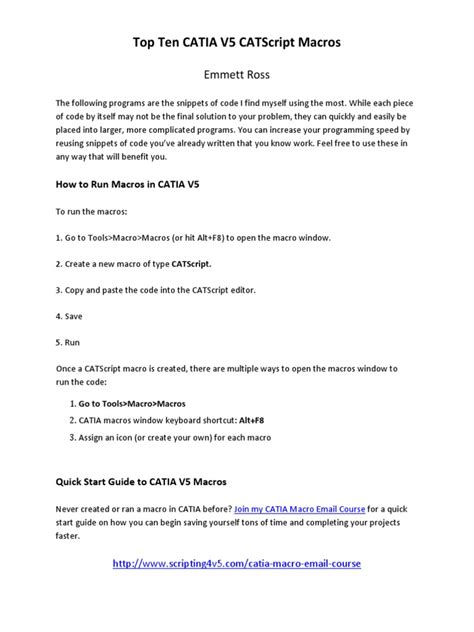top ten catia v5 macros weight pdf microsoft excel macro