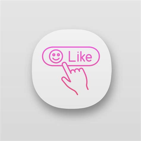 Like Button Click App Icon Positive Comment Hand Pressing Button Ui Ux User Interface Web Or