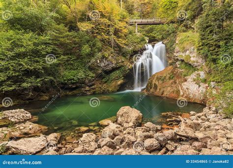Sum Waterfall In The Vintgar Canyon In Sloveniaeurope Stock Image Image Of Motion Bled 33454865