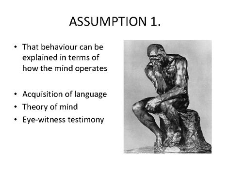 Cognitive Psychology Approach Assumptions Strengths Weaknesses Assumption 1