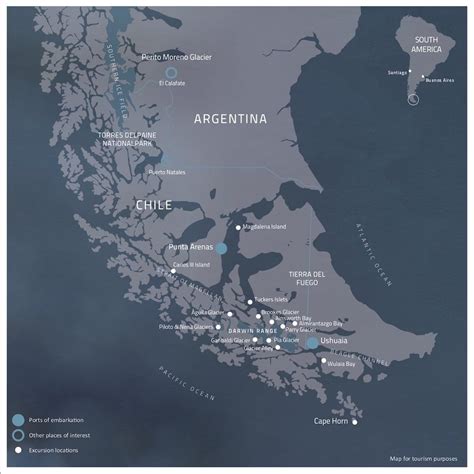 Strait Of Magellan On World Map