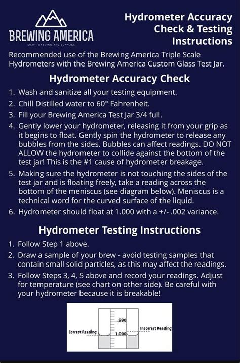 Hydrometer Accuracy Check And Testing Instructions