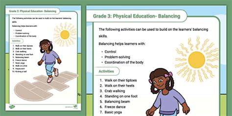 Grade 3 Life Skills Phys Ed Balancing Activities Caps
