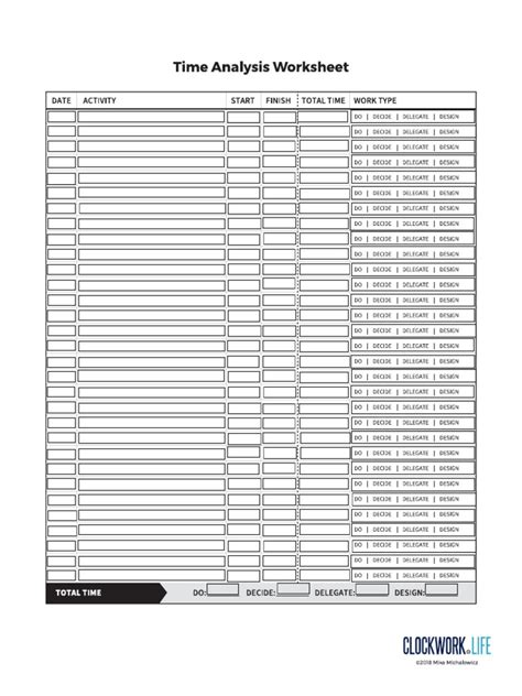 20 Time Analysis Ws Clockwork Workable Pdf