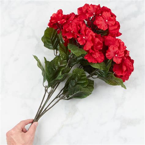 Red Artificial Hydrangea Bush Bushes Bouquets Floral Supplies